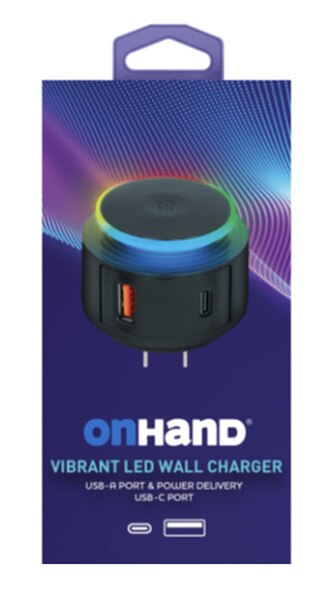 OnHand Vibrant LED Wall Charger 20W (USB-A and USB-C) | Cavalier Computers